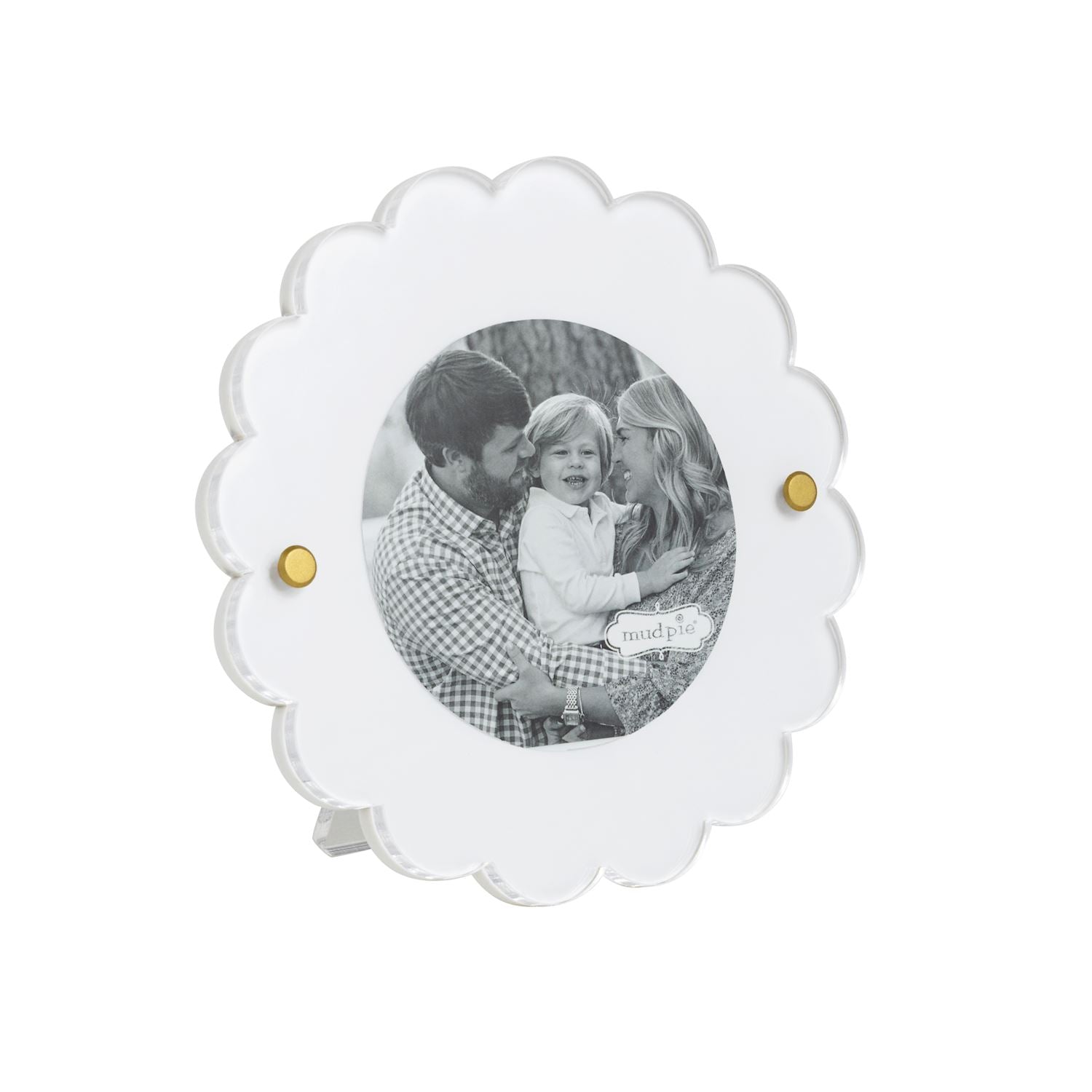 Mud Pie - Frame 3x3 - Scalloped White